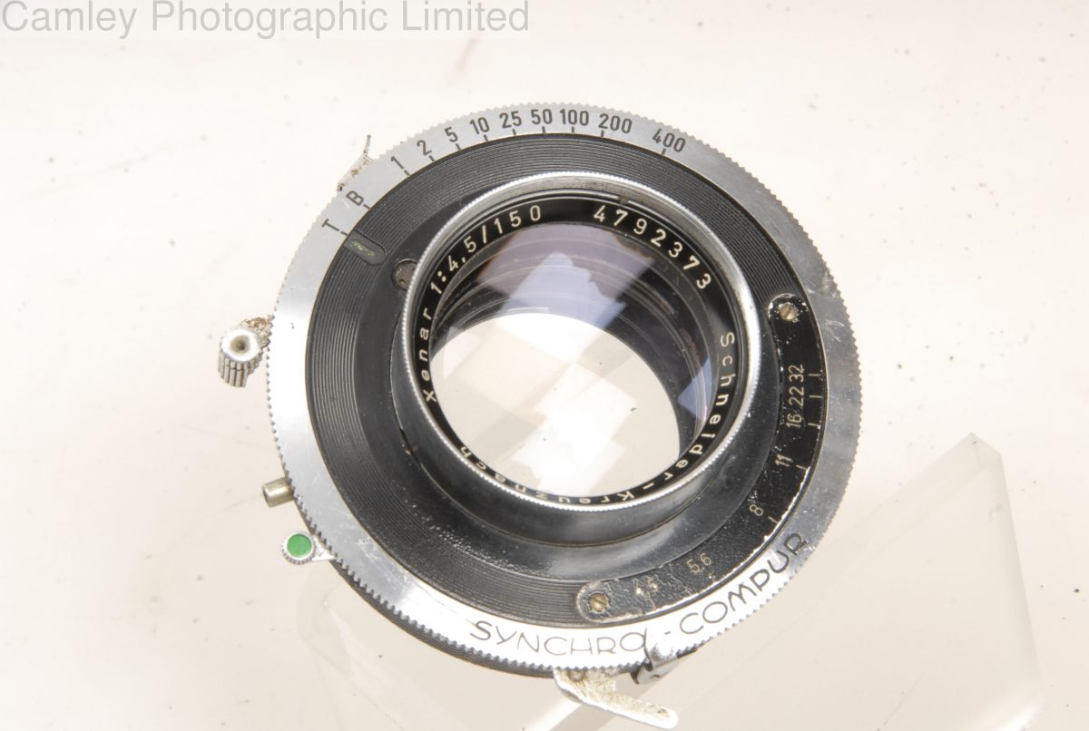 Schneider Xenar f4.5 150mm Lens w/ Compur Shutter. Condition – 5E [6181 ...