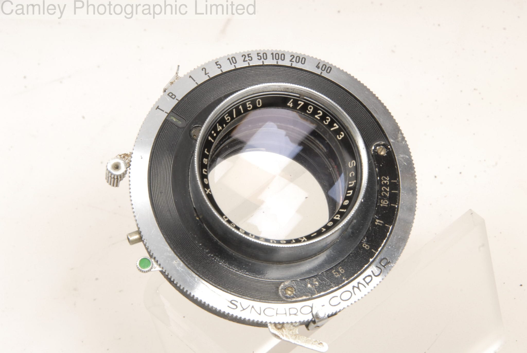 Schneider Xenar f4.5 150mm Lens w/ Compur Shutter. Condition – 5E [6181 ...