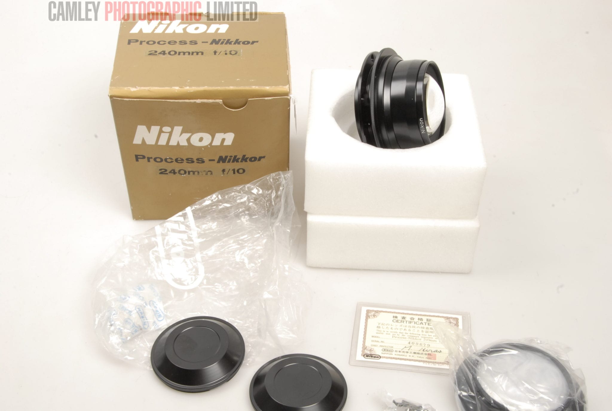 Nikon Process-Nikkor f10 240mm Lens. 720mm image circle!. Graded: LN ...