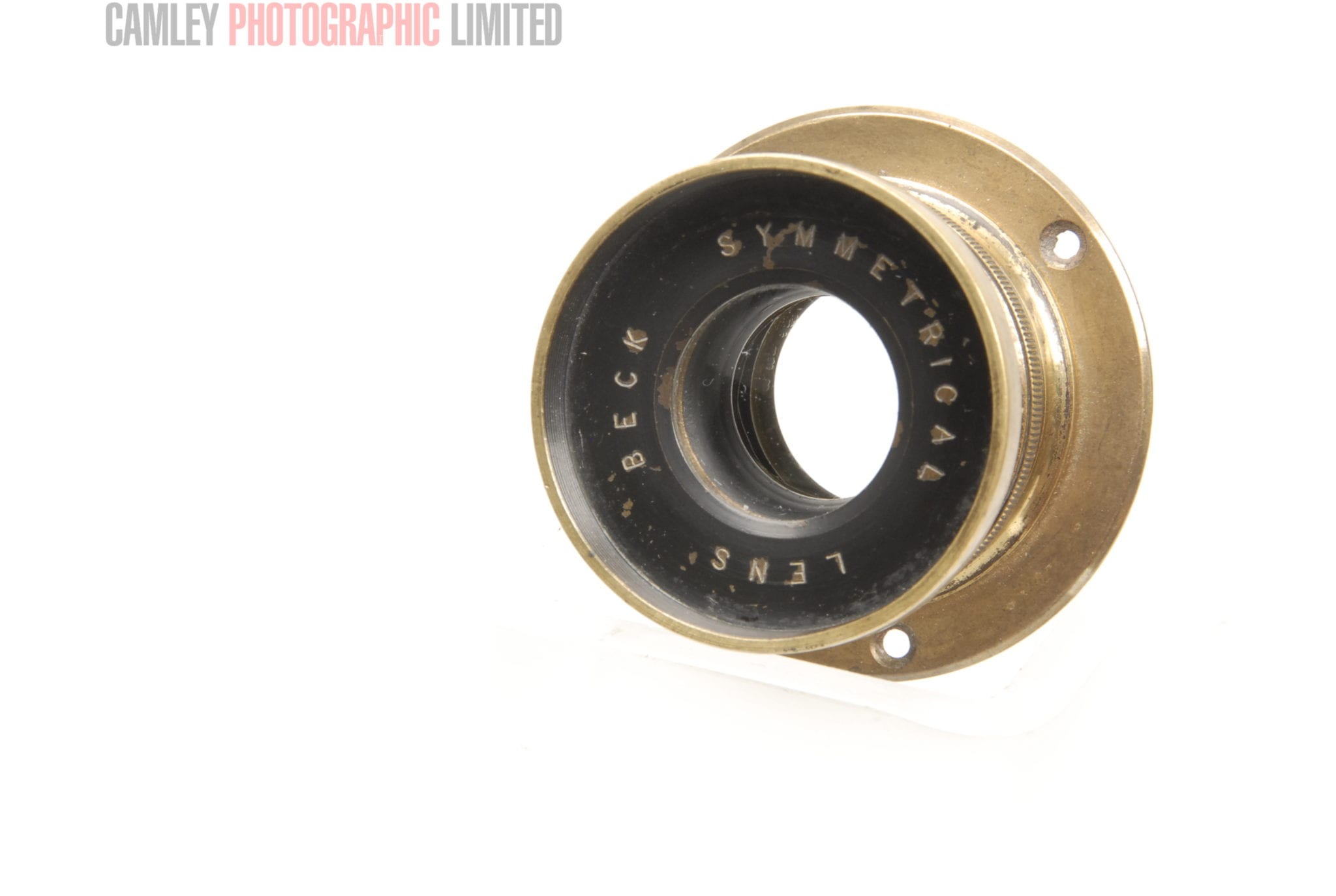 Beck Symmetrical Brass Lens in Flange. c. 8 inch / 200mm. Condition ...