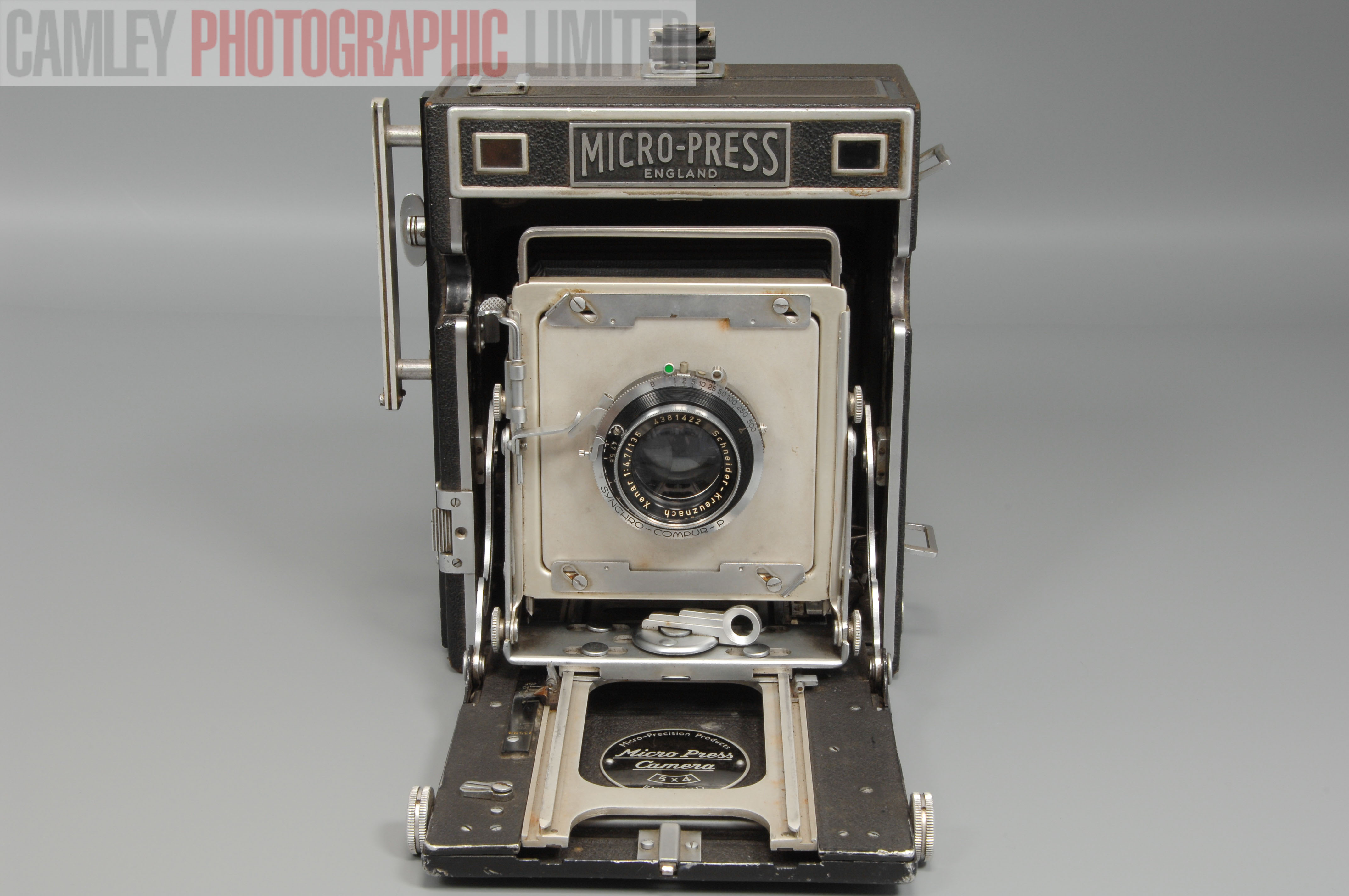 MPP Micro-Press 4×5 Press Camera w/ 135mm 4.7 Xenar Lens. Graded: EXC+ ...
