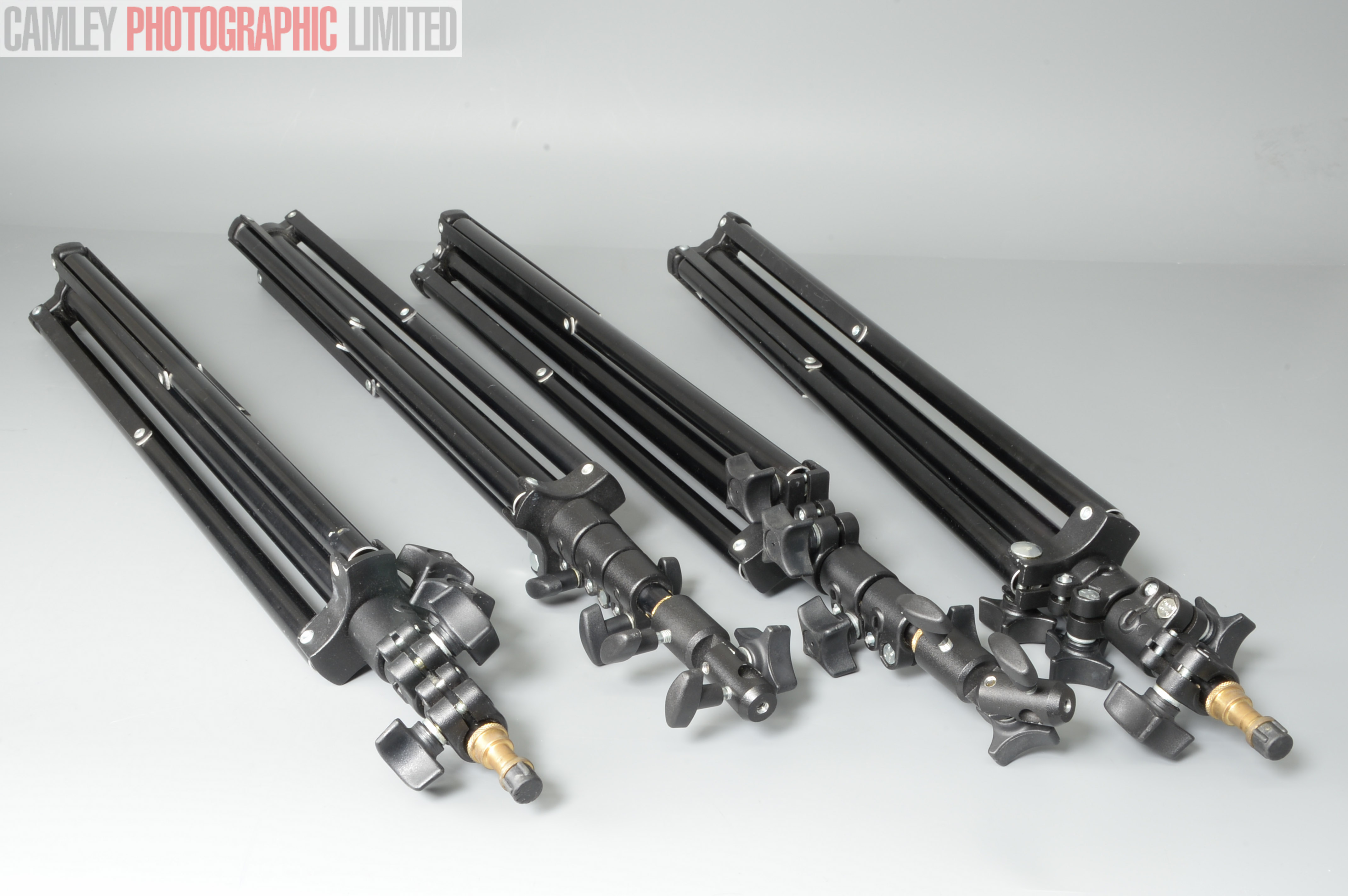 4x Lastolite and Generic Light Stands. w/ two swivel/tilt. Graded: EXC+ ...