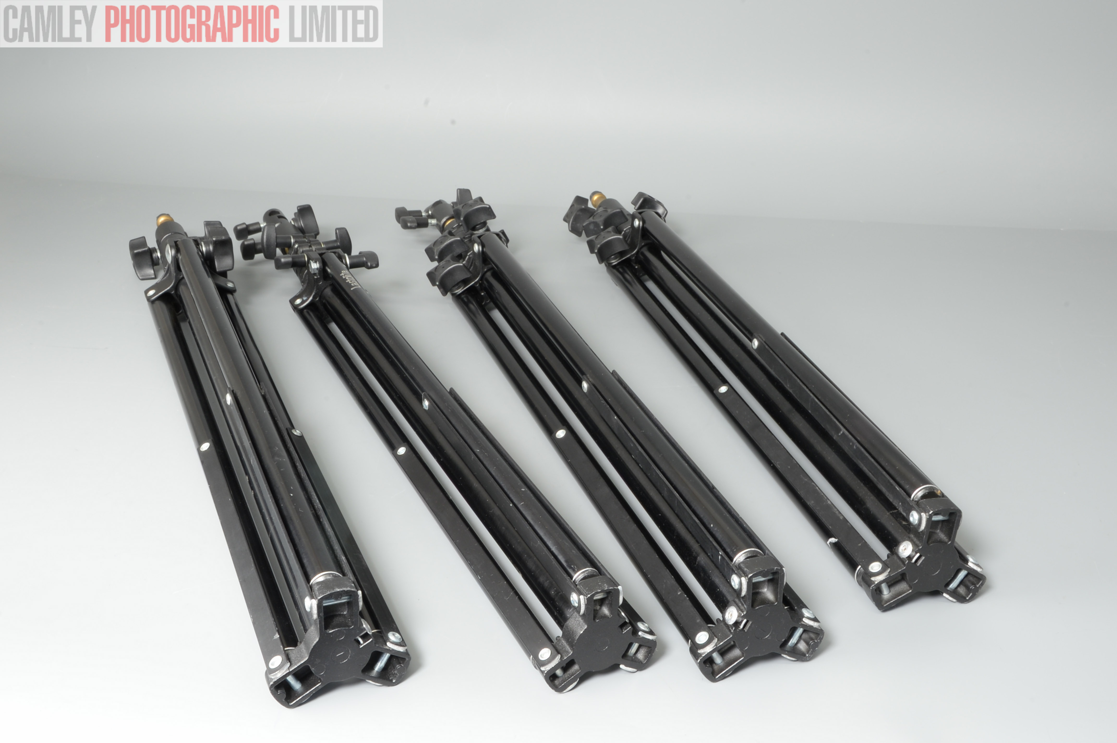 4x Lastolite and Generic Light Stands. w/ two swivel/tilt. Graded: EXC+ ...